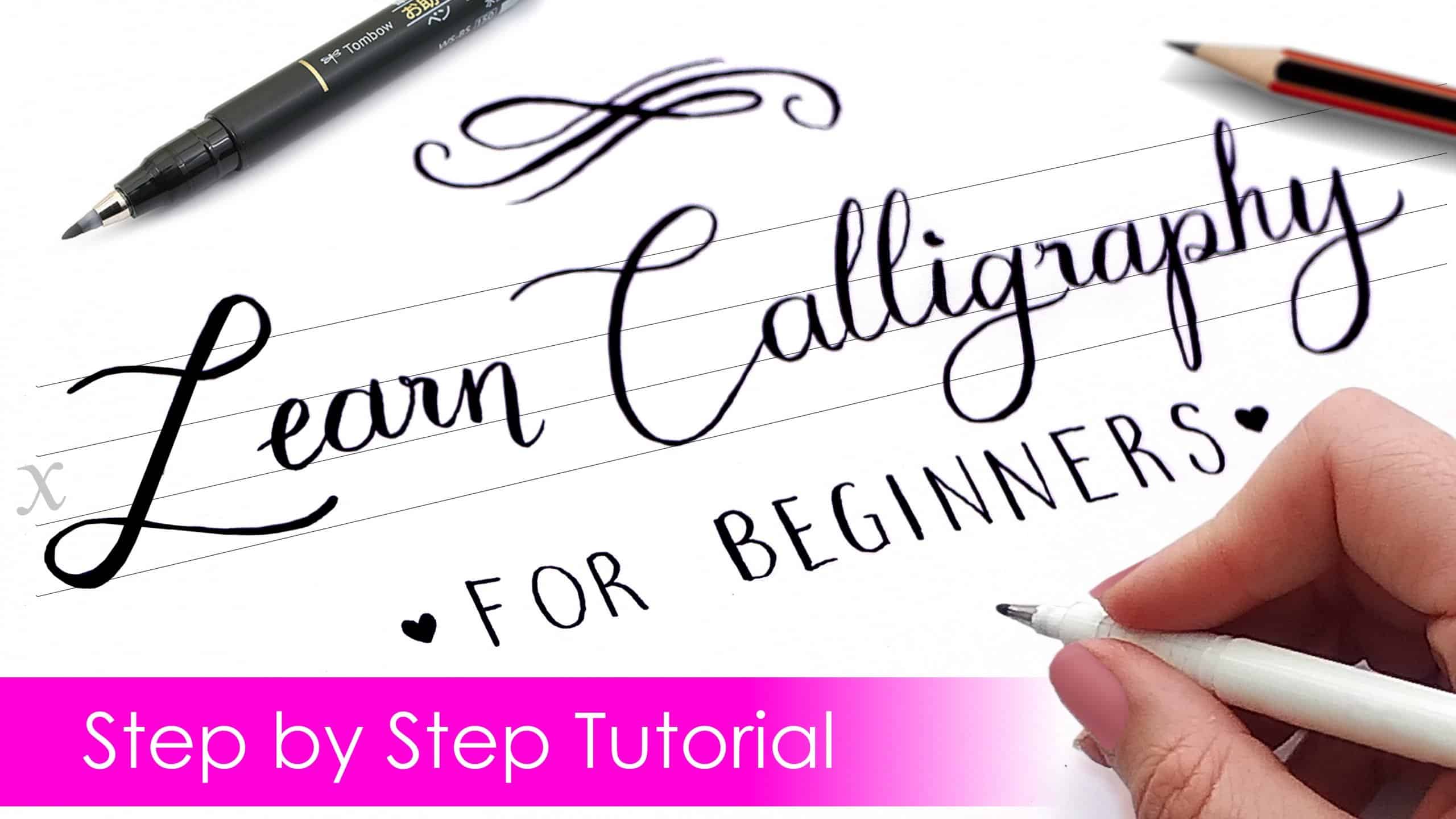 Calligraphy For Beginners Tutorial With ANY PEN In Step By Step How To 