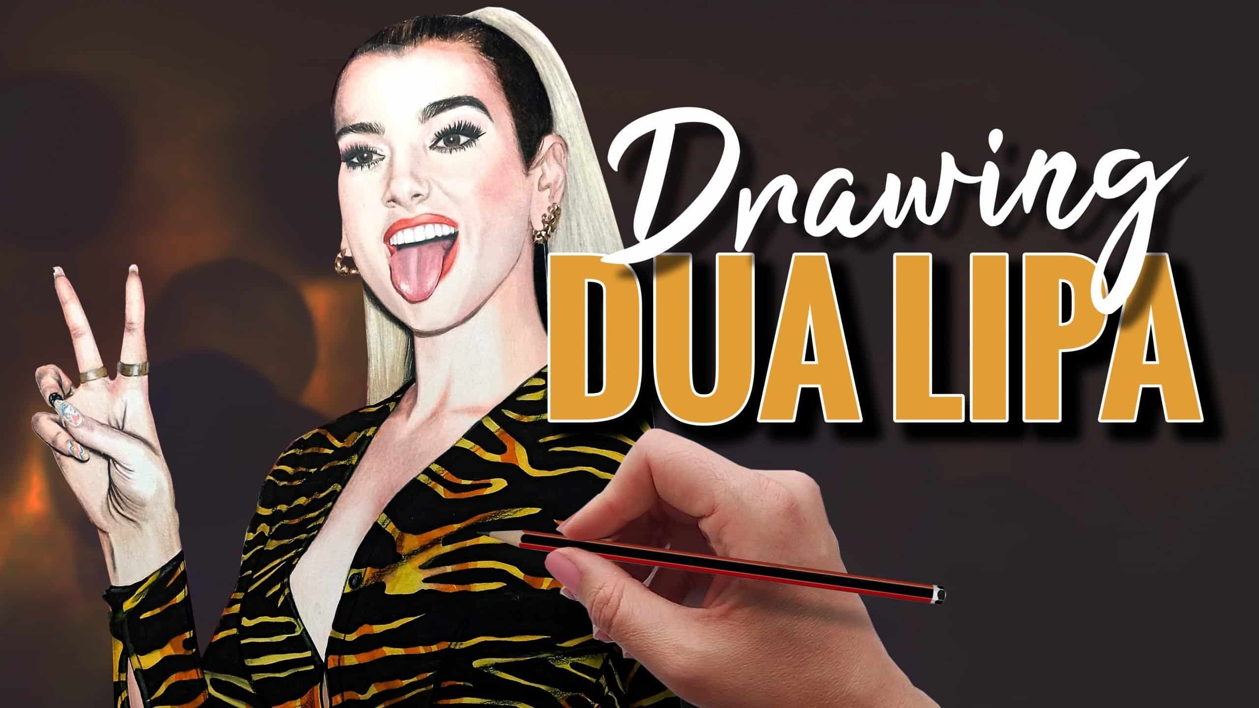 Drawing Dua Lipa in 6 hours with Prismacolor Pencils and Ohuhu Markers ...